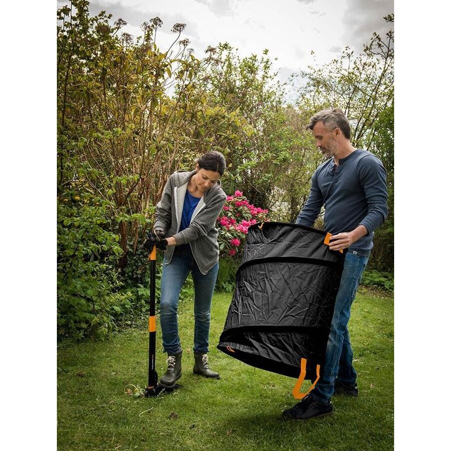 Cos pliabil de gradina, Fiskars, 56 l, Negru - eMAG.ro