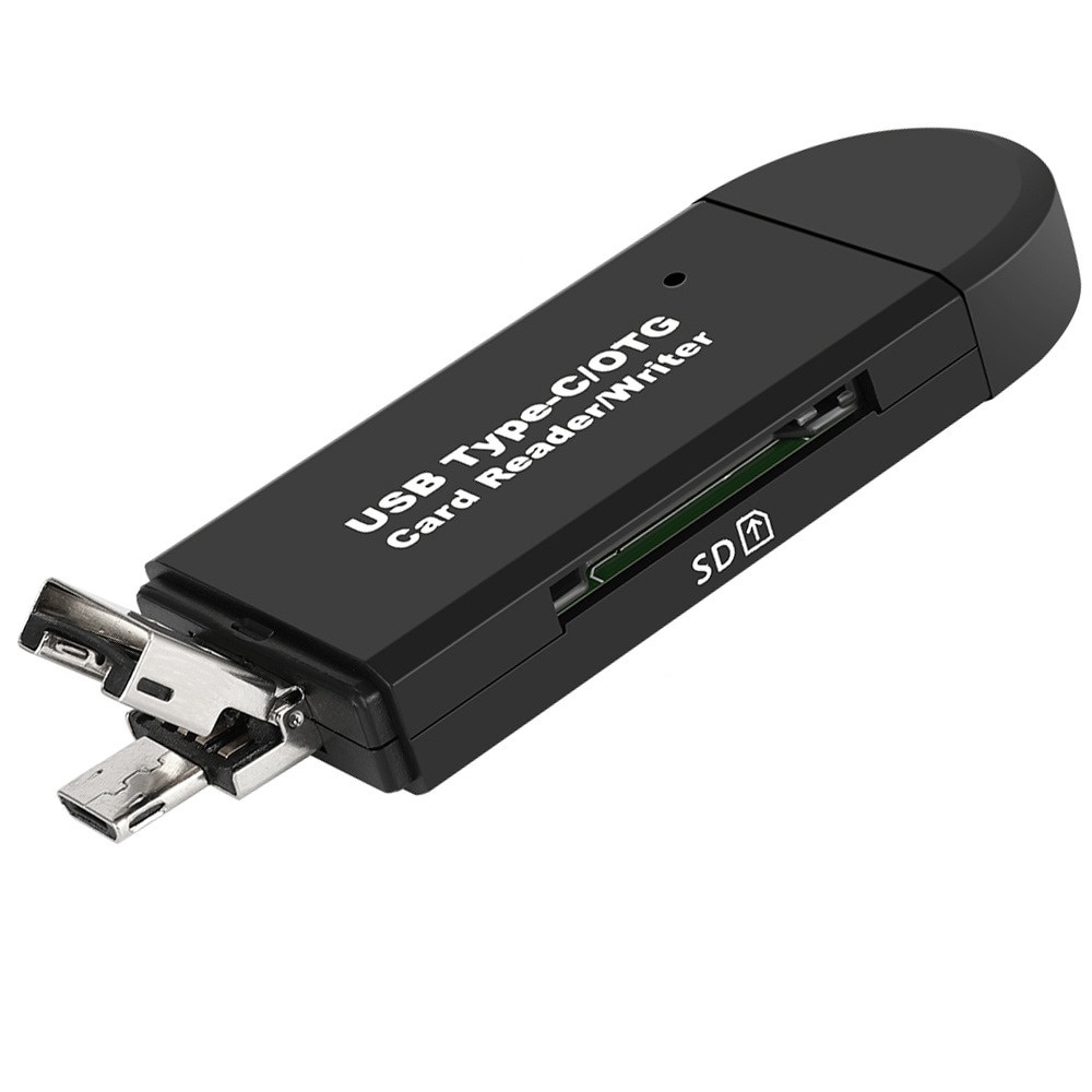 Cititor de card, SD si micro SD (TF), 5 in 1, USB, MicroUSB, Type-C ...