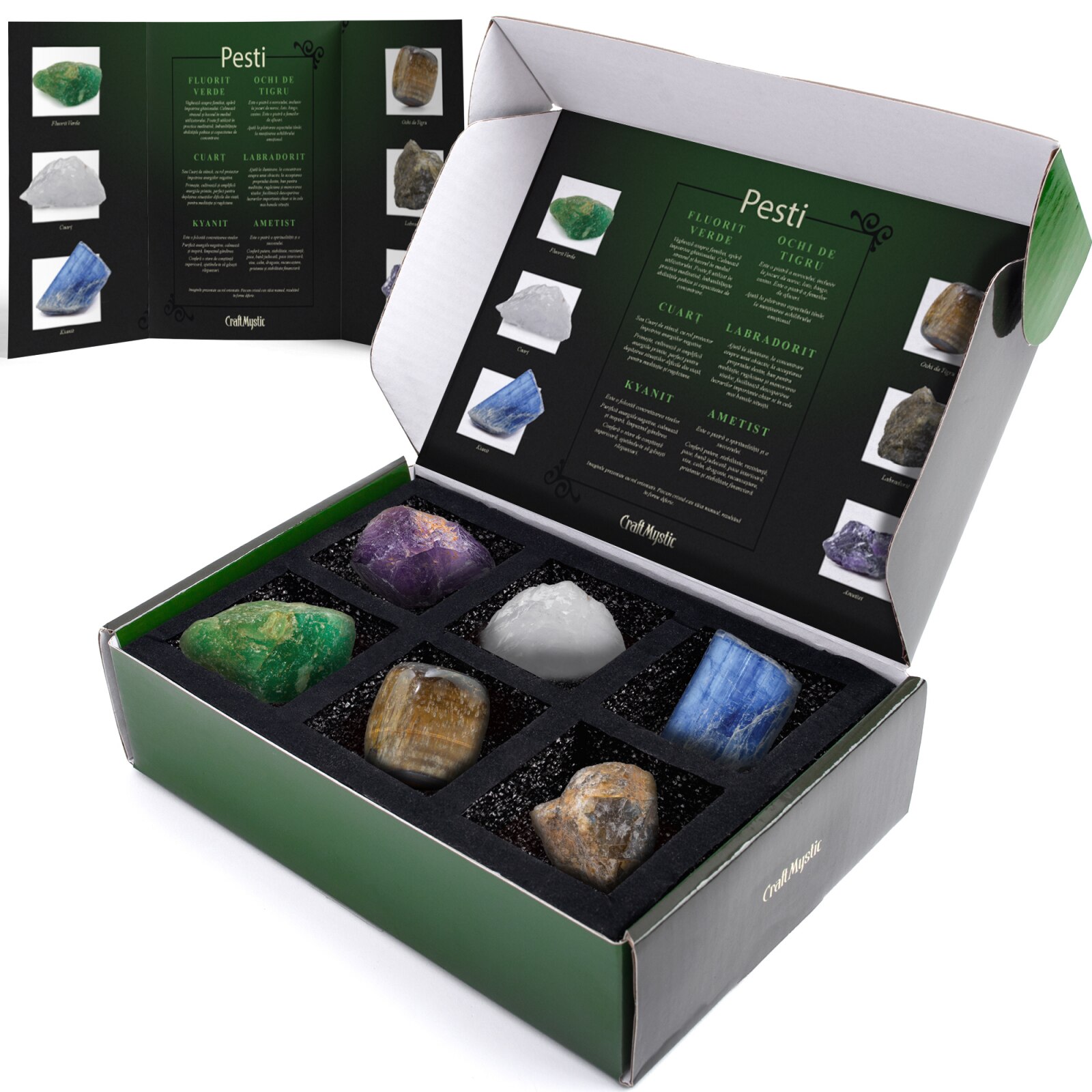 Set cu cristale naturale pentru zodia Pesti, cristale vindecatoare cu ...