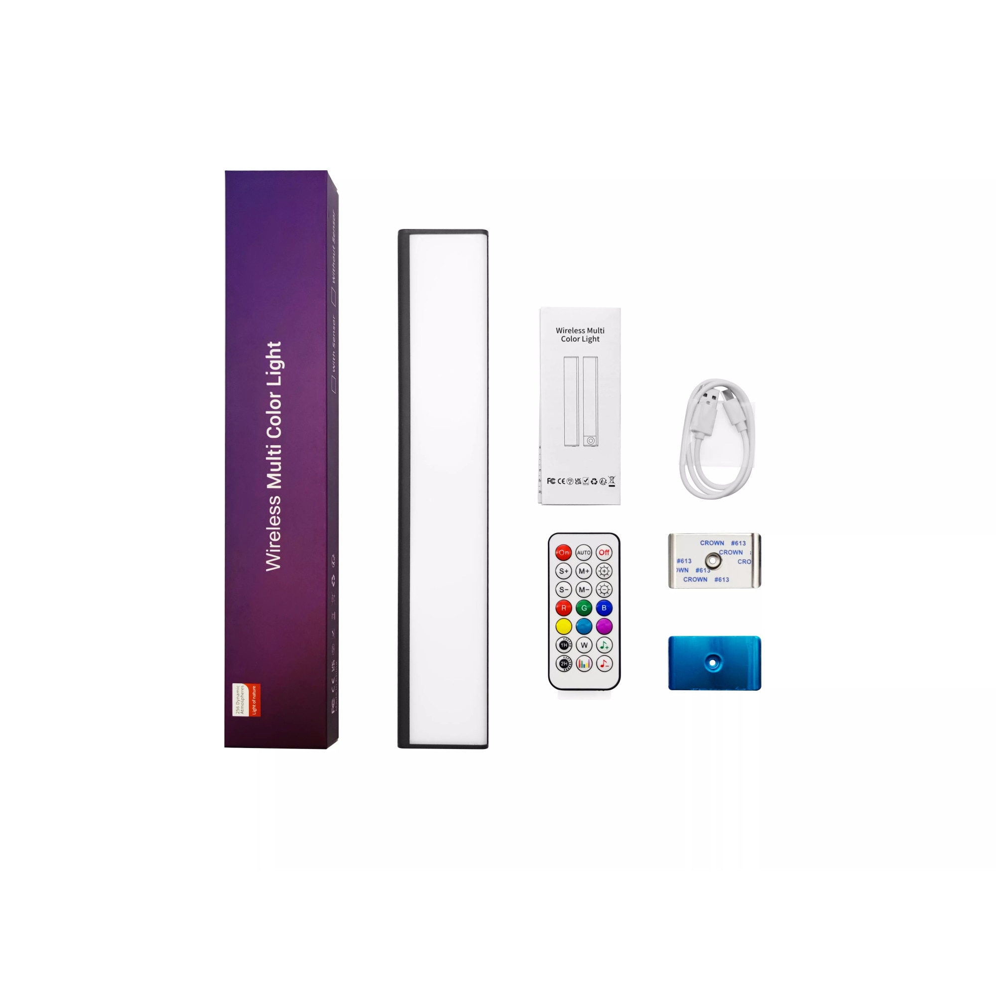 Интелигентна RGB LED лампа, със сензор за движение, батерия, USB-C ...