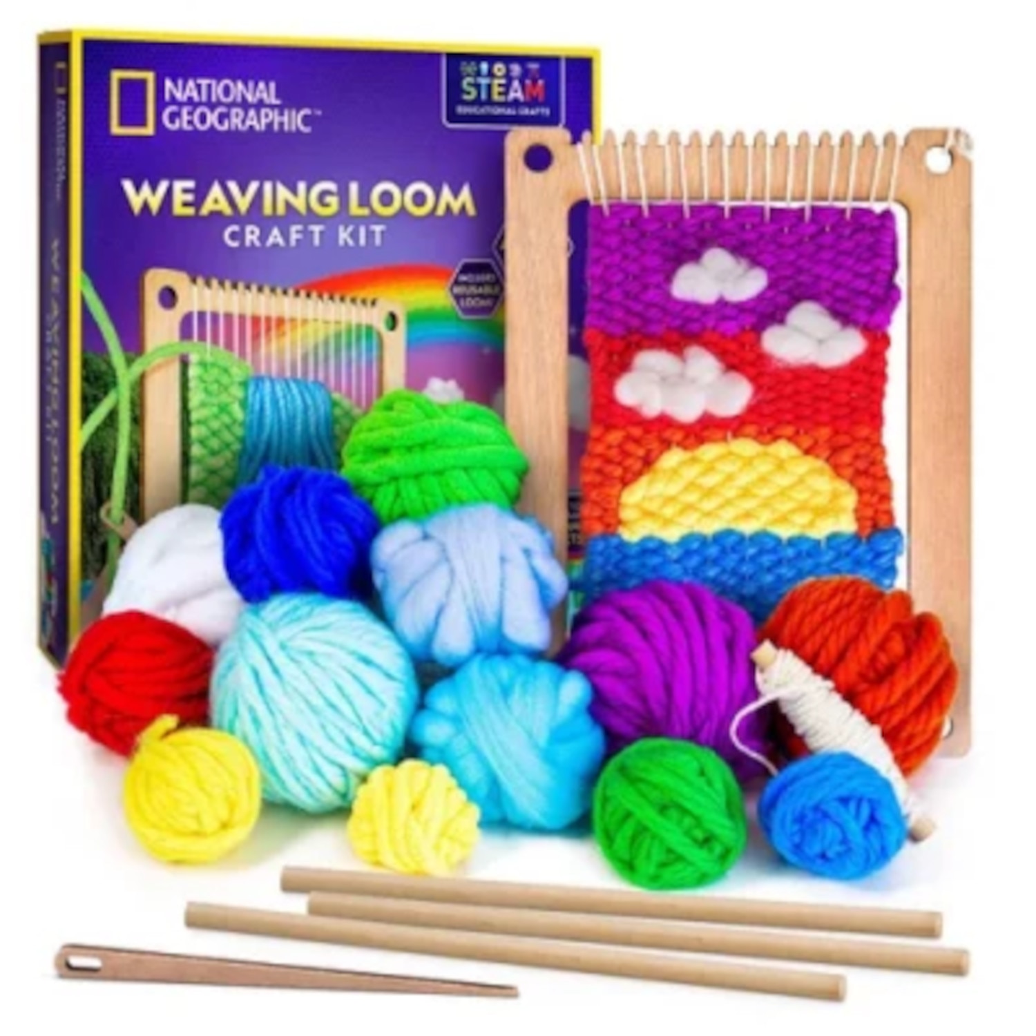 Set creativ cu razboi de tesut, 20 bucati, National Geographic ...