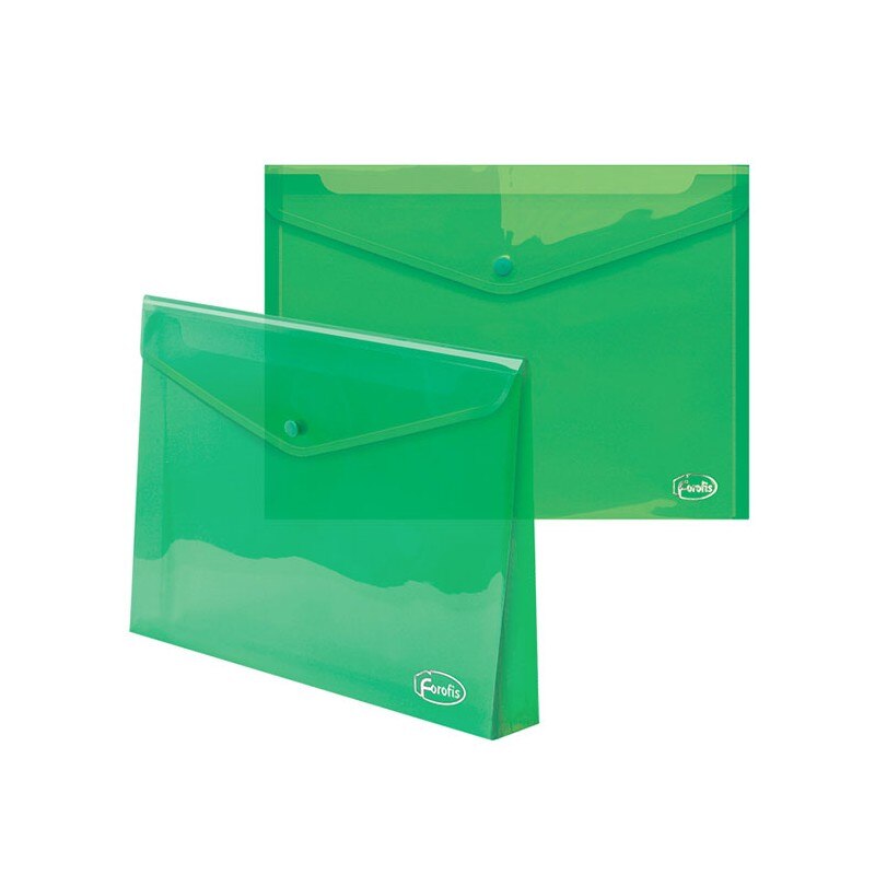 Mapa plastic cu buton, 150 coli, Forofis 91180 verde - eMAG.ro