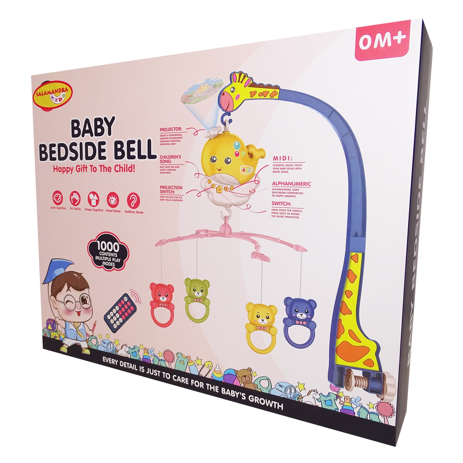 Carusel Patut cu Proiector, Telecomanda, Lumini si Sunete, Salamandra ...