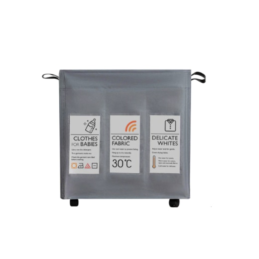 Cos de rufe cu 3 compartimente, magbestdlx, 52 x 46 x 26 cm, Gri, 120L ...