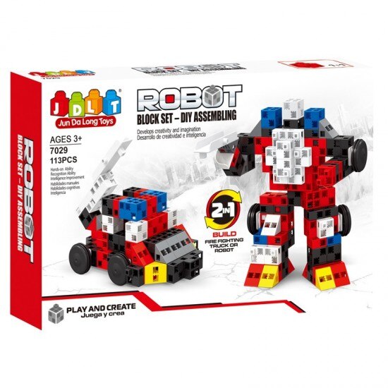 Set cuburi constructie 2 in 1 Robot 113 piese JDLT - eMAG.ro