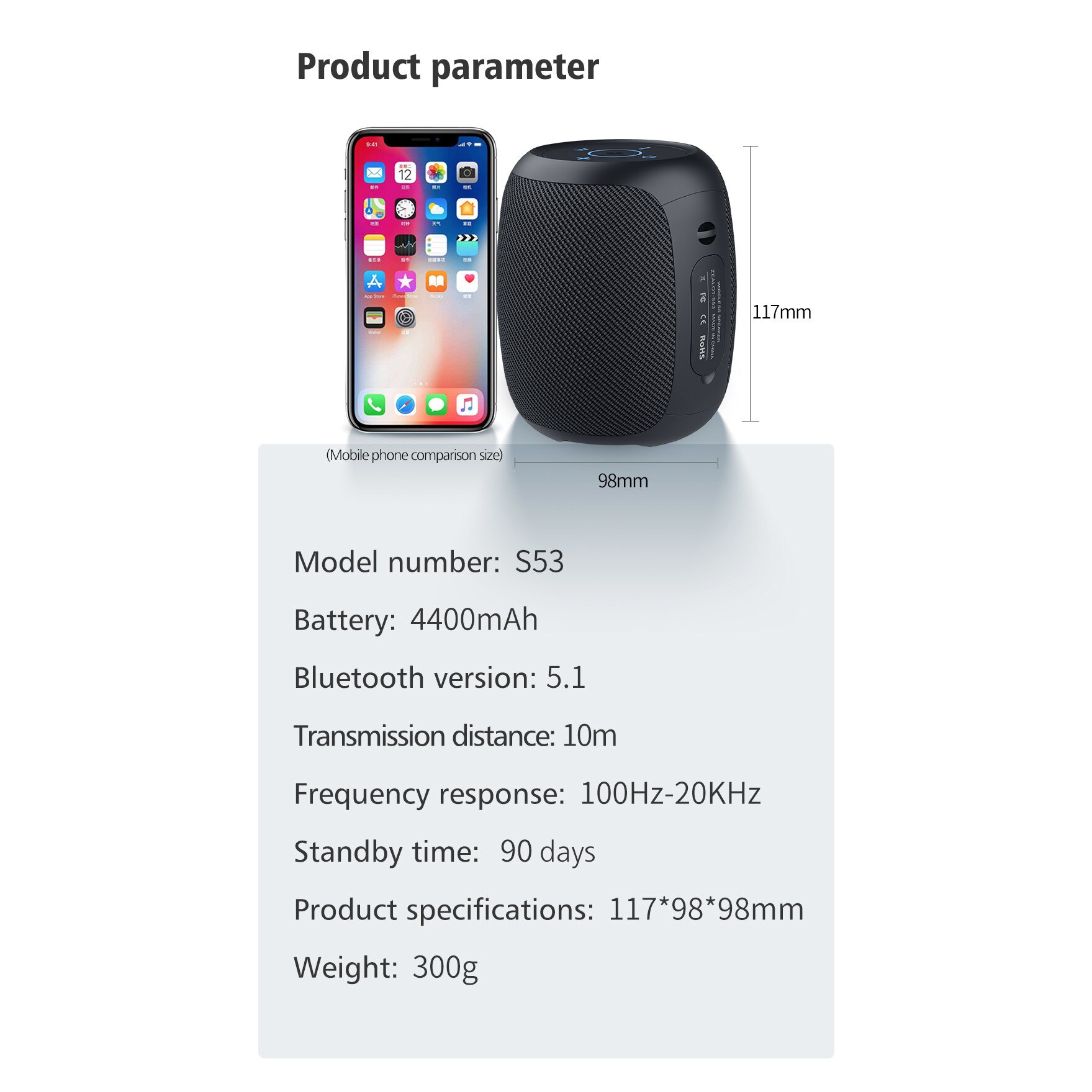 Boxa Portabila, Zealot, S53 waterproof, bluetooth 5.1 speaker, IPX 7 ...