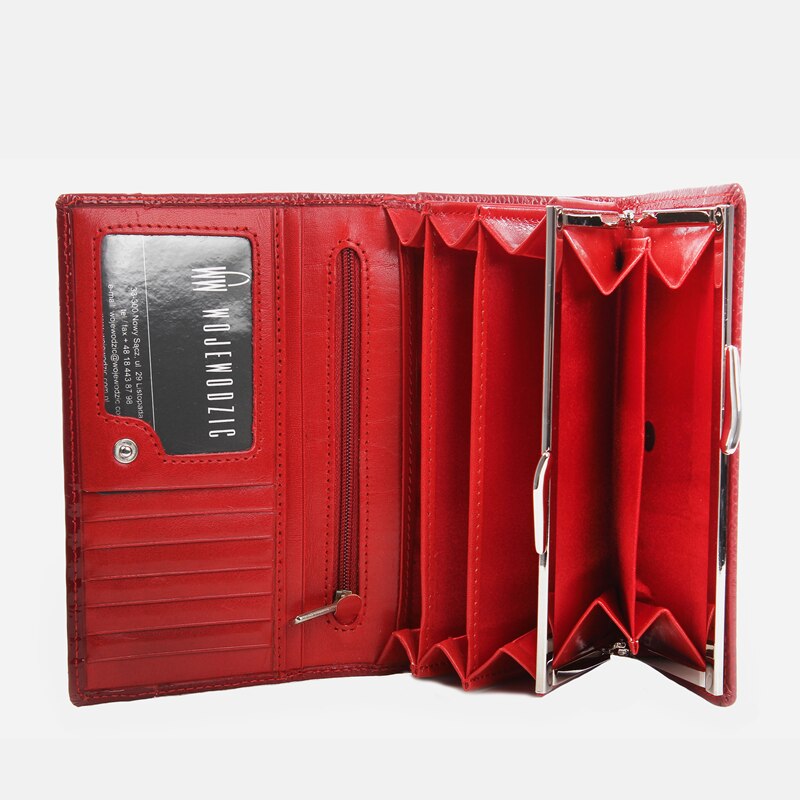 Portofel de dama, Wojewodzic, Piele, 16x9cm, Rosu - eMAG.ro