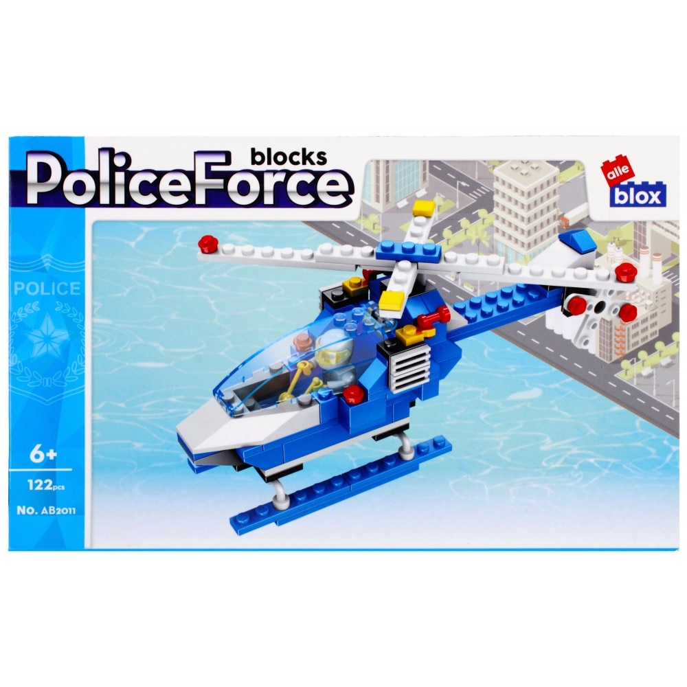 Set constructie elicopter de politie Alle Blox, 122 piese plastic - eMAG.ro