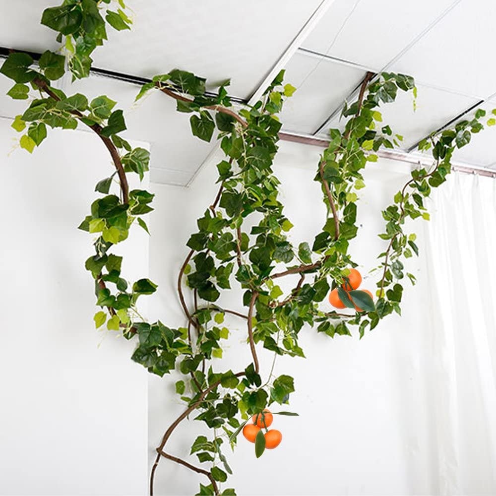 Set 12 Ramuri Mini Mandarine Artificiale pentru Decor, Fructe ...