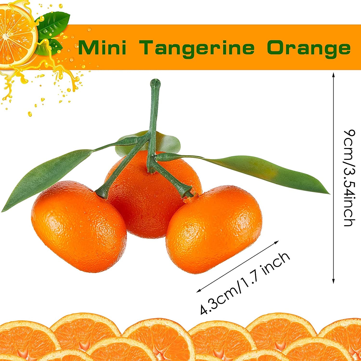 Set 12 Ramuri Mini Mandarine Artificiale pentru Decor, Fructe ...