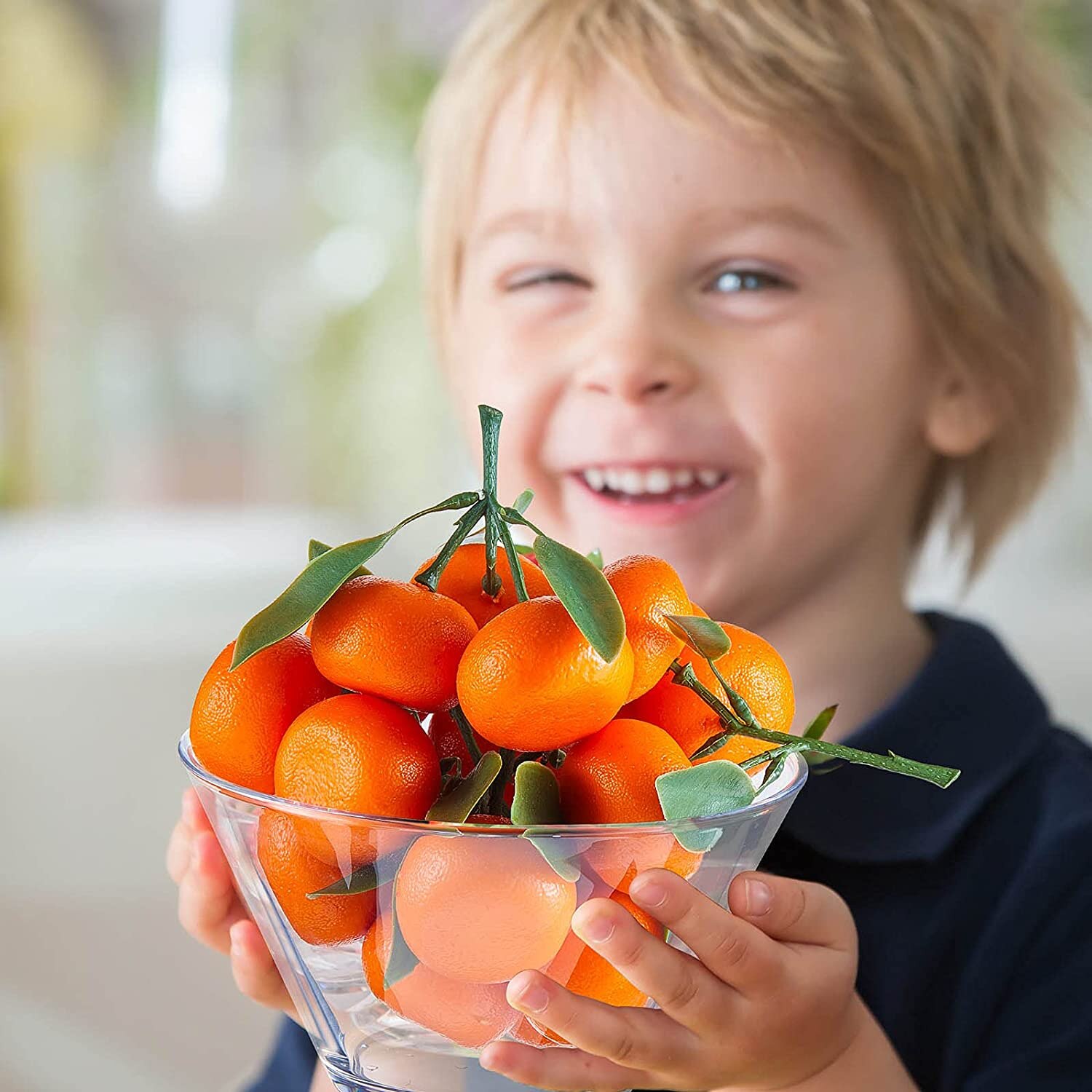 Set 12 Ramuri Mini Mandarine Artificiale pentru Decor, Fructe ...