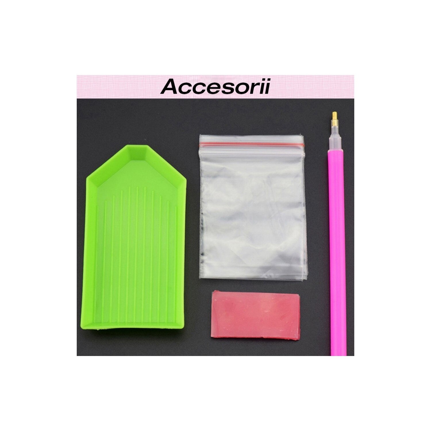 Goblen cu diamante rotunde, 20x20 cm, model Cal alb Curcubeu - eMAG.ro