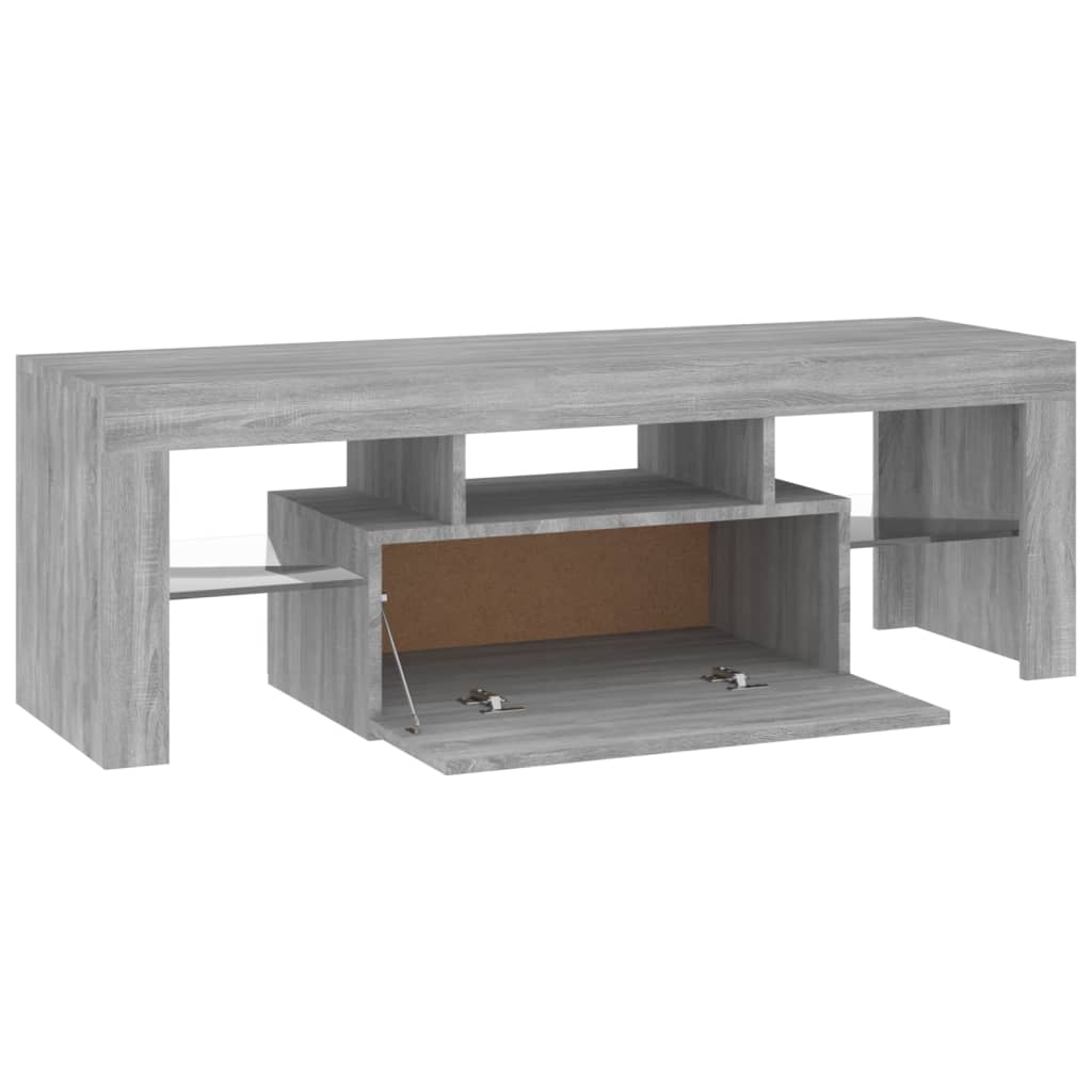 Comoda TV cu lumini LED, gri sonoma,120x35x40 cm, Super,73124 - eMAG.ro