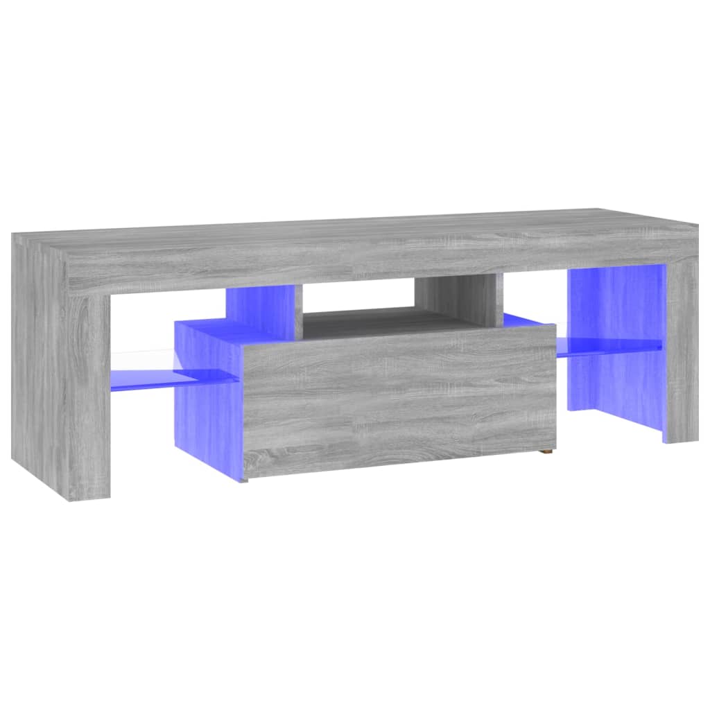 Comoda TV cu lumini LED, gri sonoma,120x35x40 cm, Super,73124 - eMAG.ro