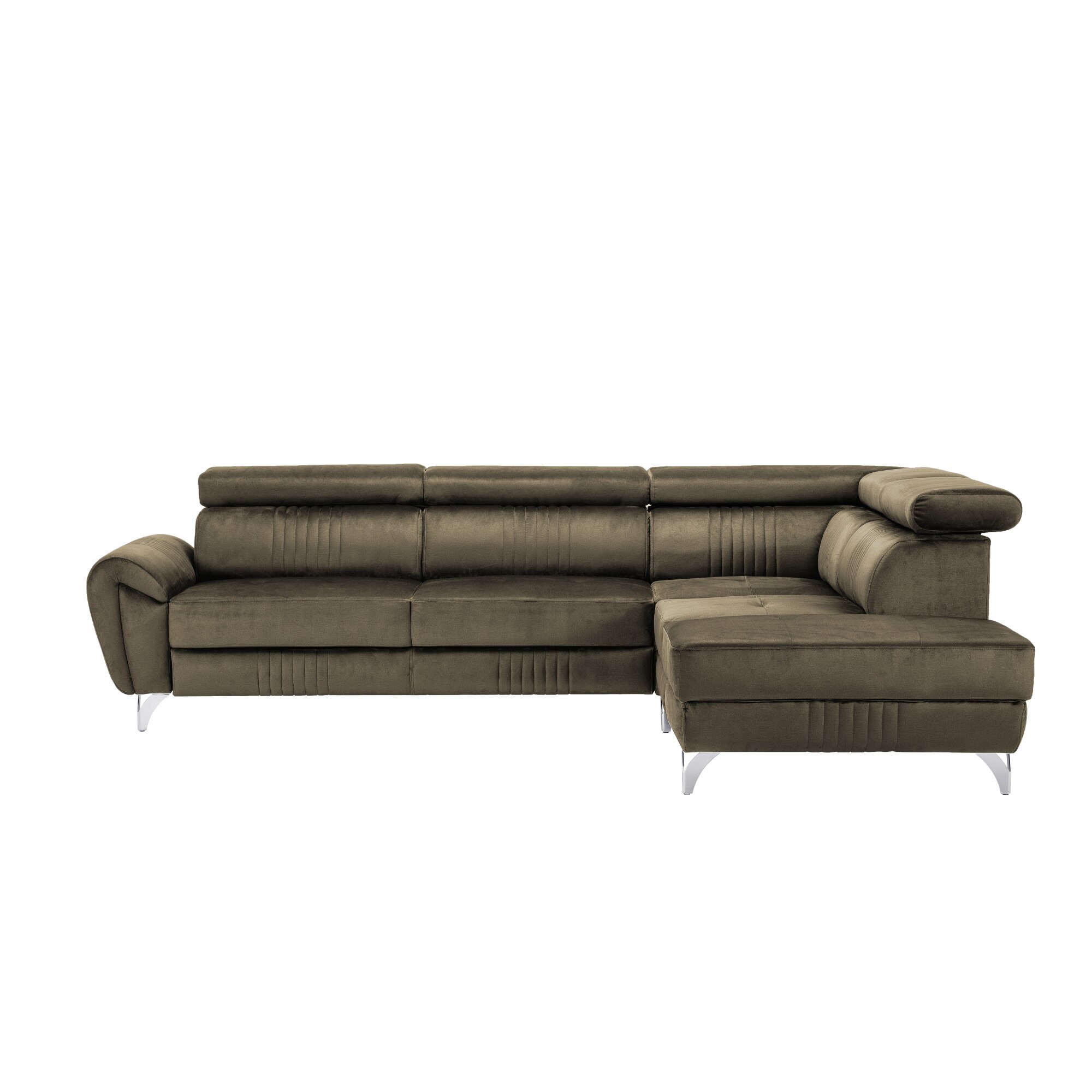 Canapea exclusiva BALTAZAR L Shape maro deschis 280 x 235 x 95 cm - eMAG.ro