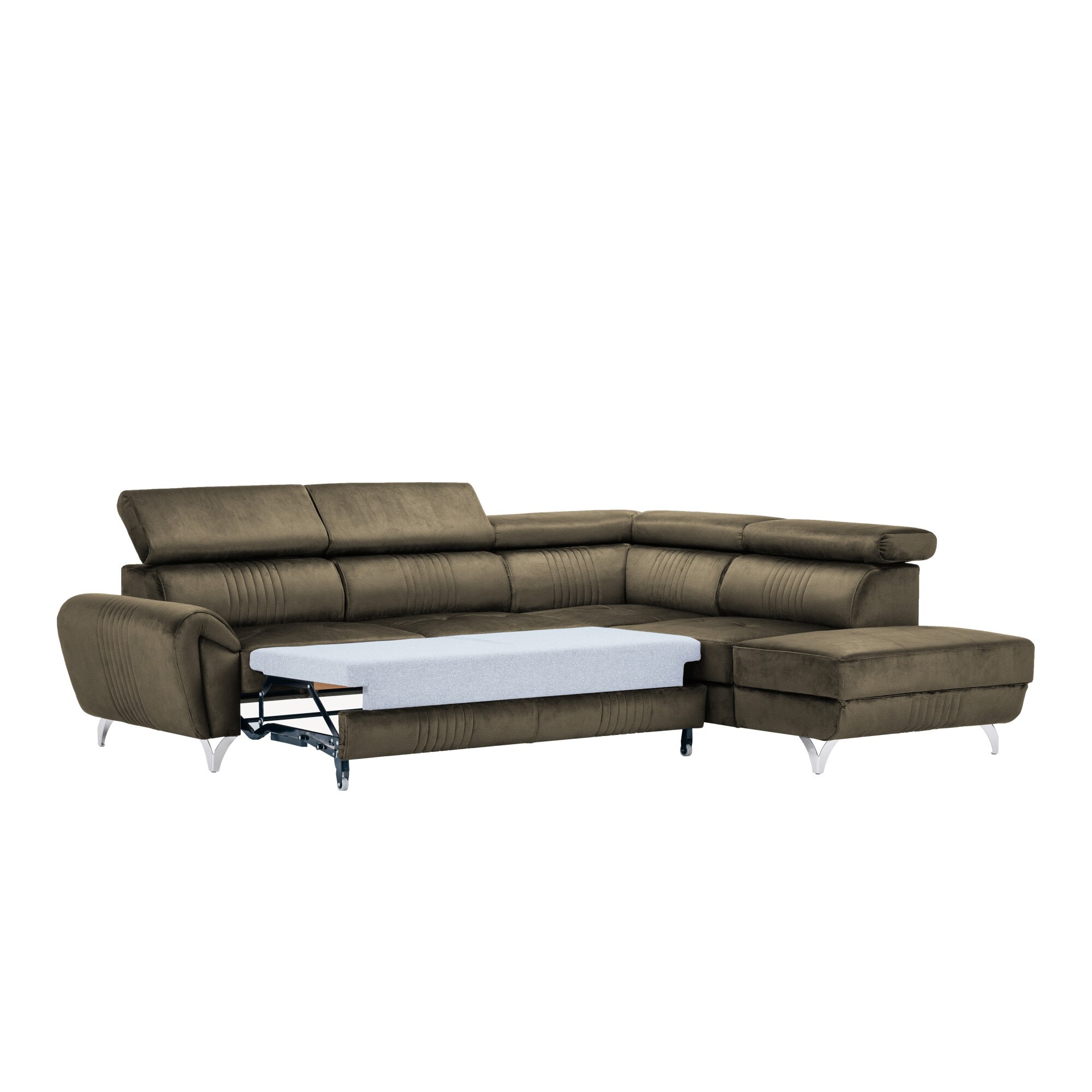 Canapea exclusiva BALTAZAR L Shape maro deschis 280 x 235 x 95 cm - eMAG.ro
