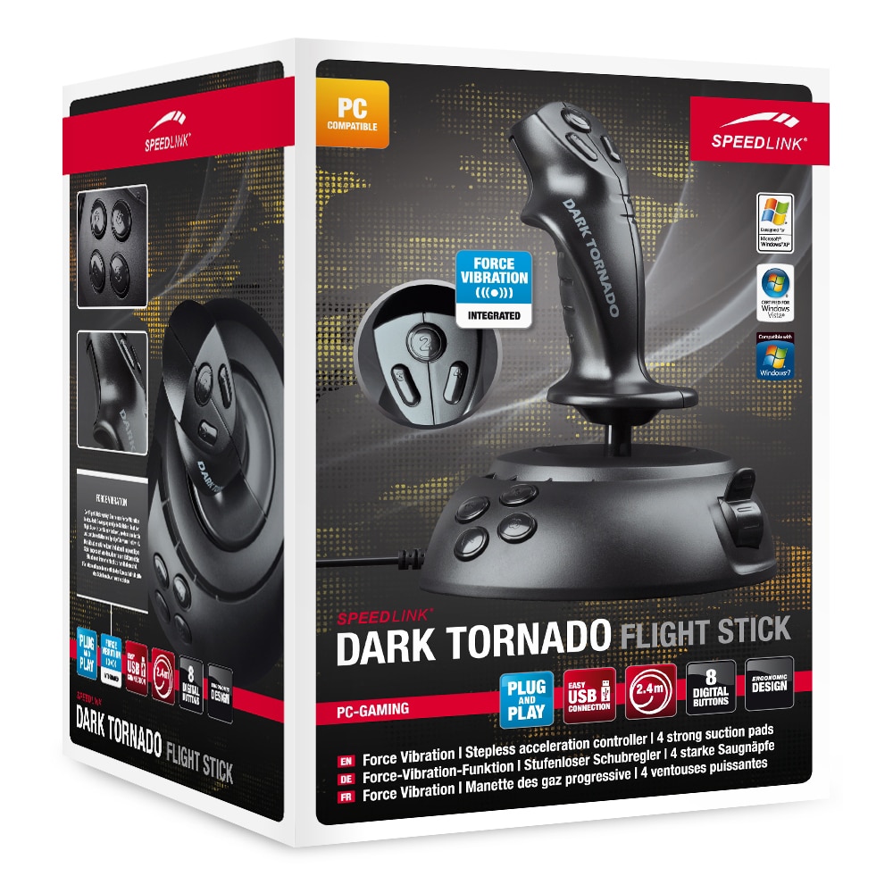 Контролер Speed Link Dark Tornado, USB, SL-6632-SBK - eMAG.bg