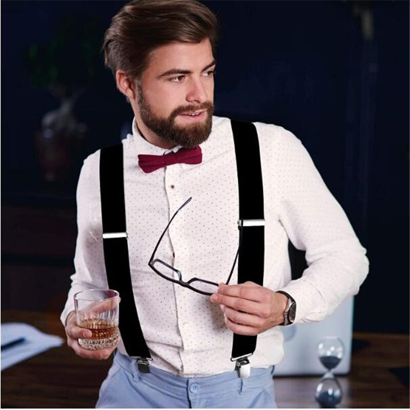 Bretele barbati, ASKSA, Poliester/Elastic, cu 4 inchizatori metalice ...