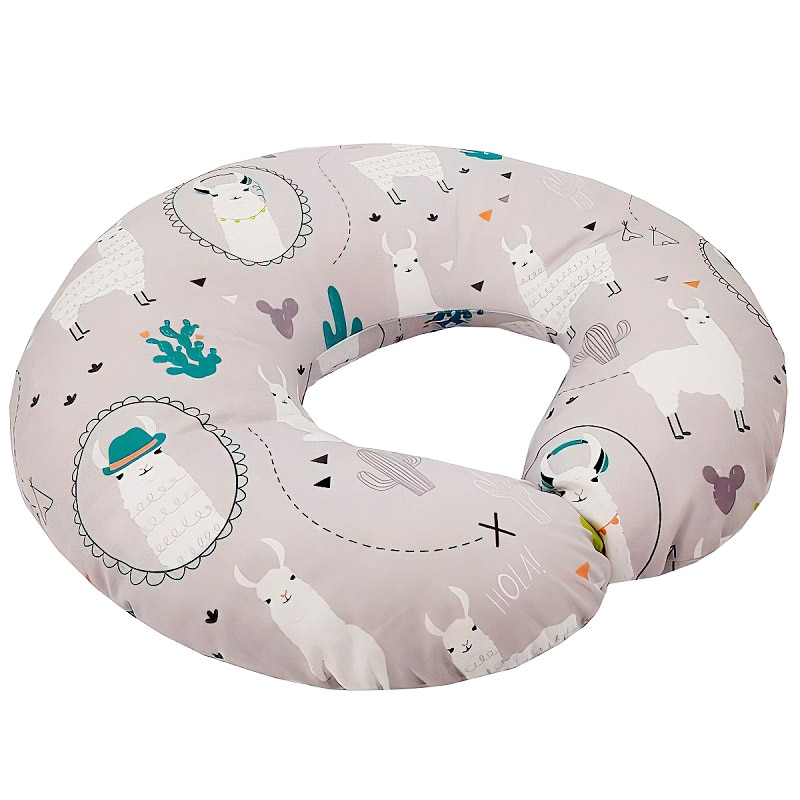 Perna pentru alaptare, husa din bumbac, fibre din silicon, 60X60 cm ...