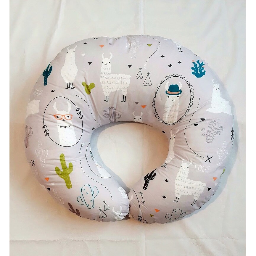 Perna pentru alaptare, husa din bumbac, fibre din silicon, 60X60 cm ...