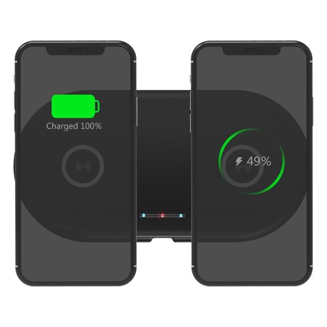Incarcator Wireless cu 2 locuri i-JMB pentru telefon sau casti, 2x10W ...