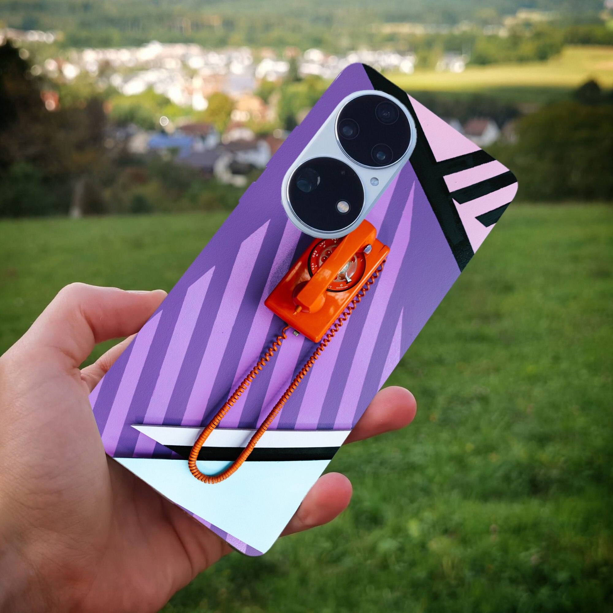 Huawei P50 Pro modellel kompatibilis burkolat Retro piros telefonnal ...