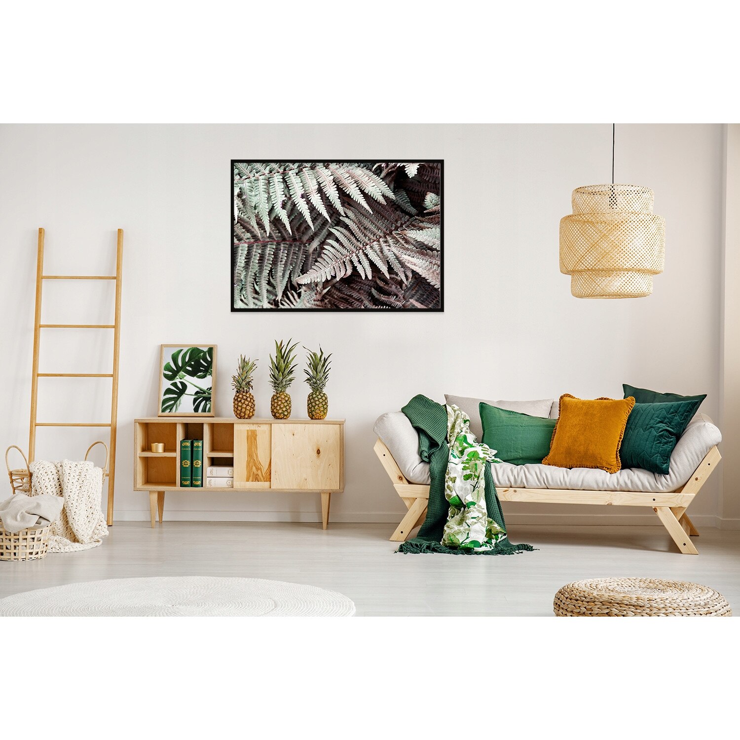 Poster cu rama Frunze, PoStar, 53x73 cm, Verde - eMAG.ro