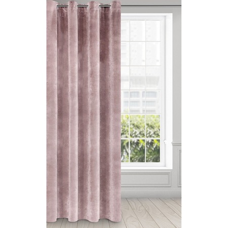 Draperie cu inele, Catifea, Flamingo pink, 145 x 160 cm - eMAG.ro