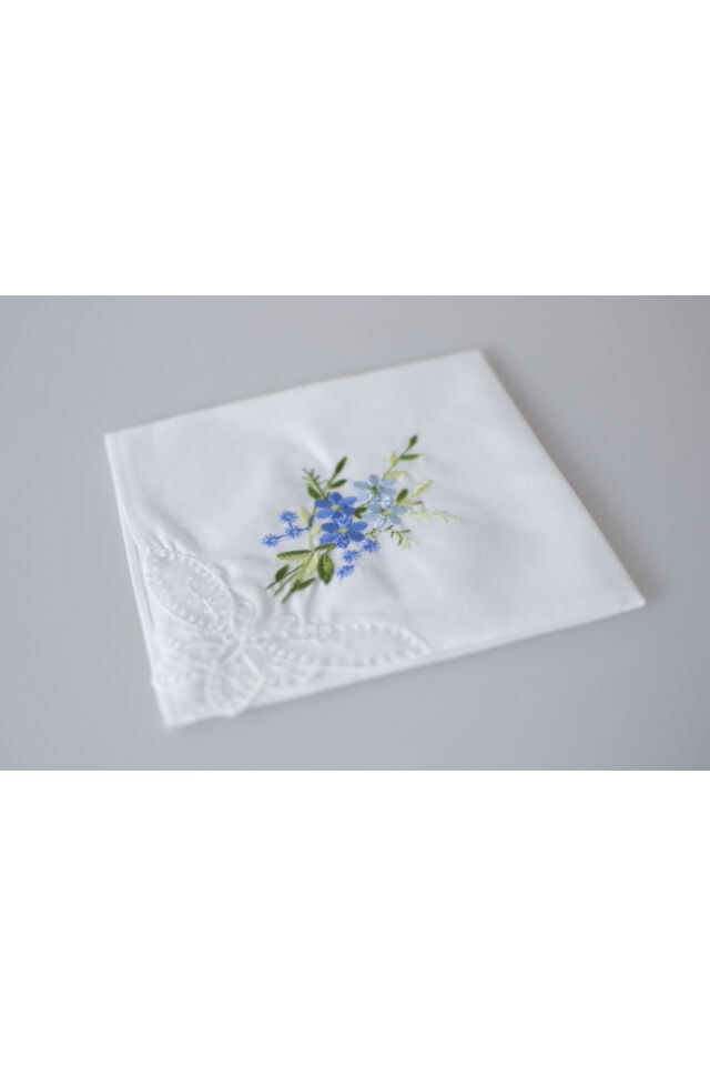 Batista de dama, Etex, Bumbac, brodata, floare, Alb - eMAG.ro