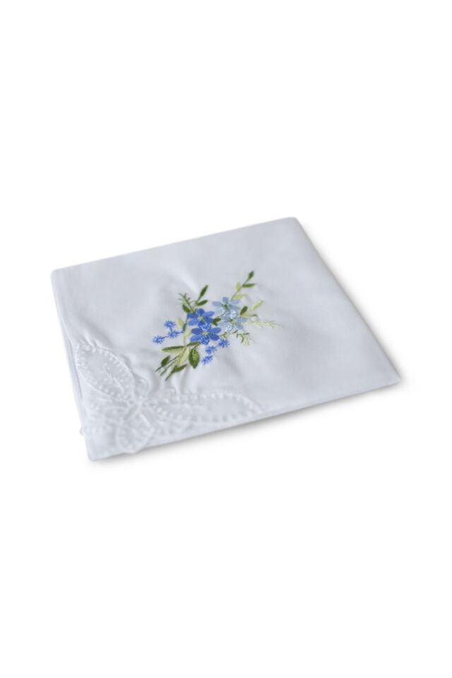 Batista de dama, Etex, Bumbac, brodata, floare, Alb - eMAG.ro