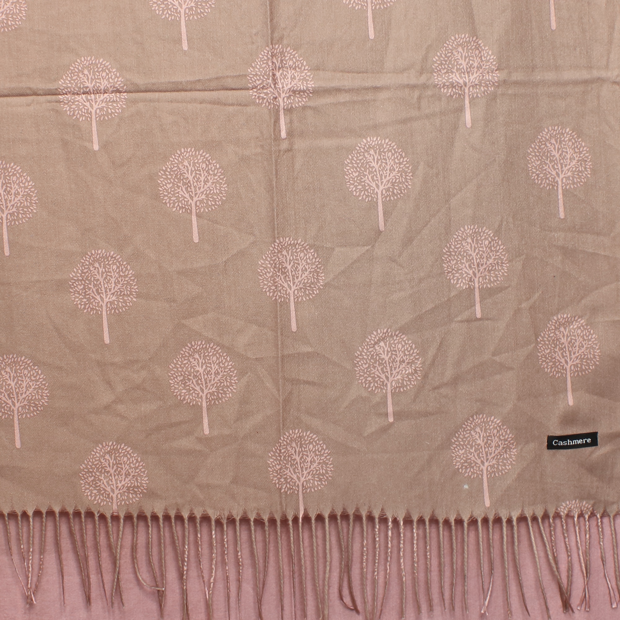 Esarfa de dama, ButicCochet, din casmir, imprimeu cu copaci, 190 x 70 ...