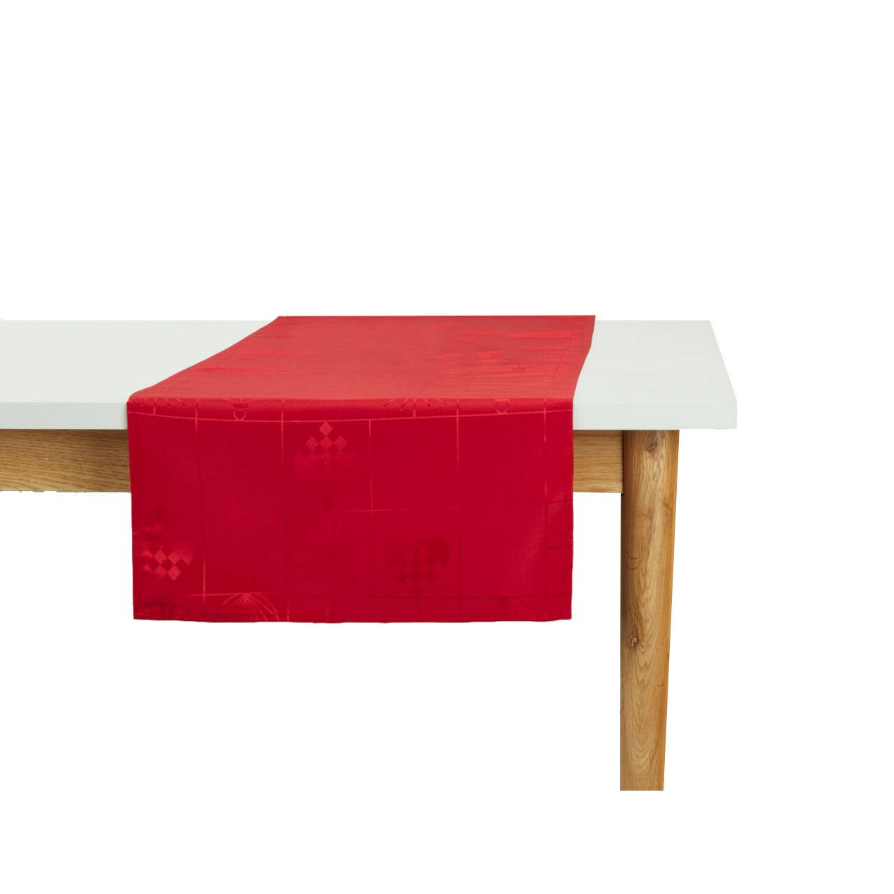 Traversa masa Craciun, Poliester, 40x150 cm, Rosu - eMAG.ro