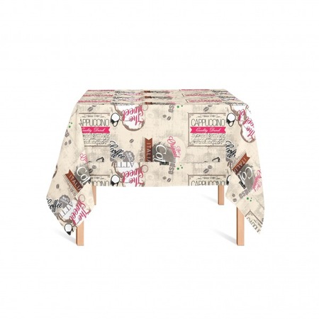 Fata de masa tip musama, Impermeabila, PVC, 140 x 140 cm, Decor cofee ...