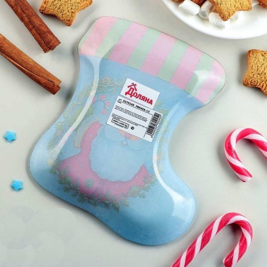 Коледно плато, Elemag, Дядо Коледа, Ботушче, Стъкло - eMAG.bg