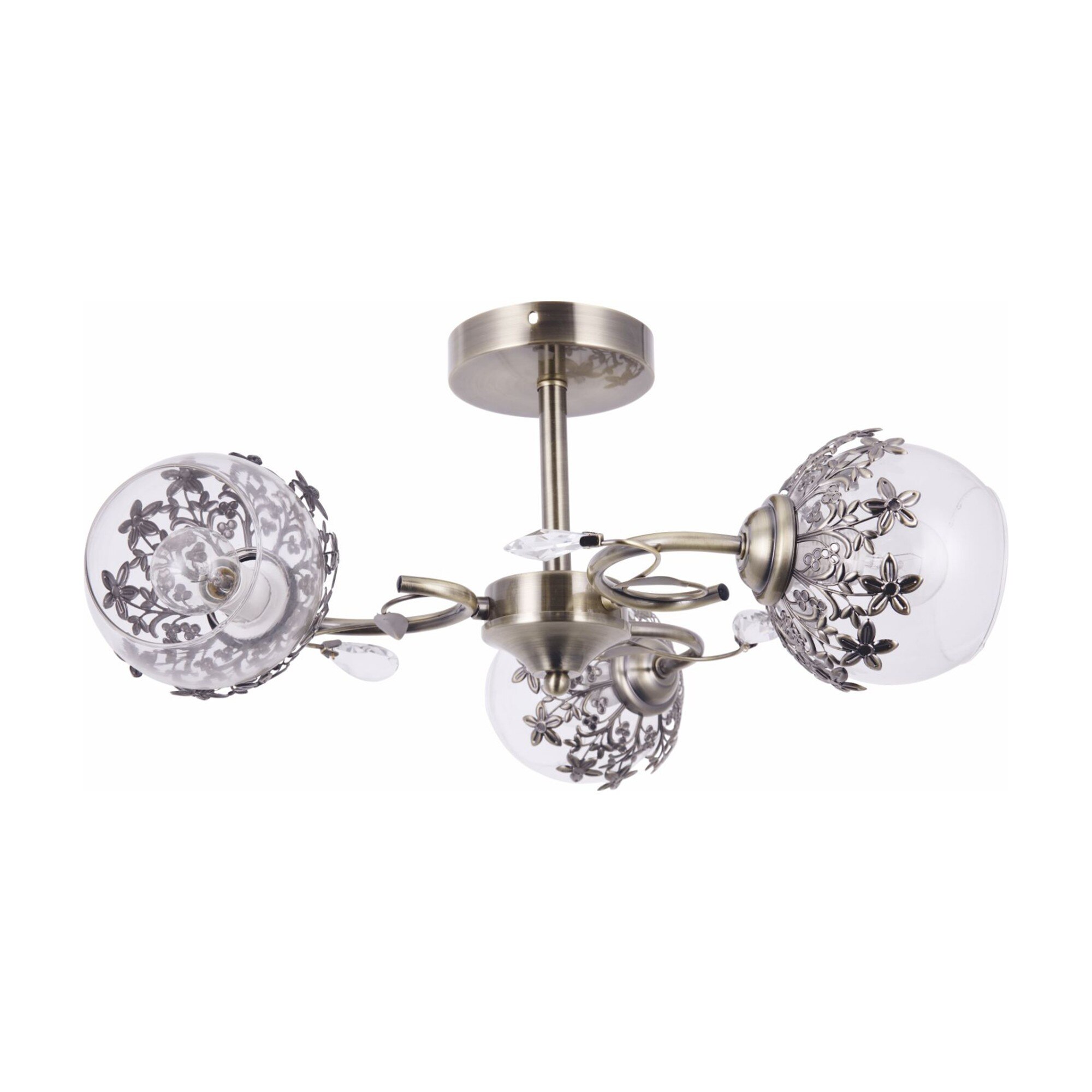 Lustra Desert, 3 x E27, bronz/alb transparent - eMAG.ro