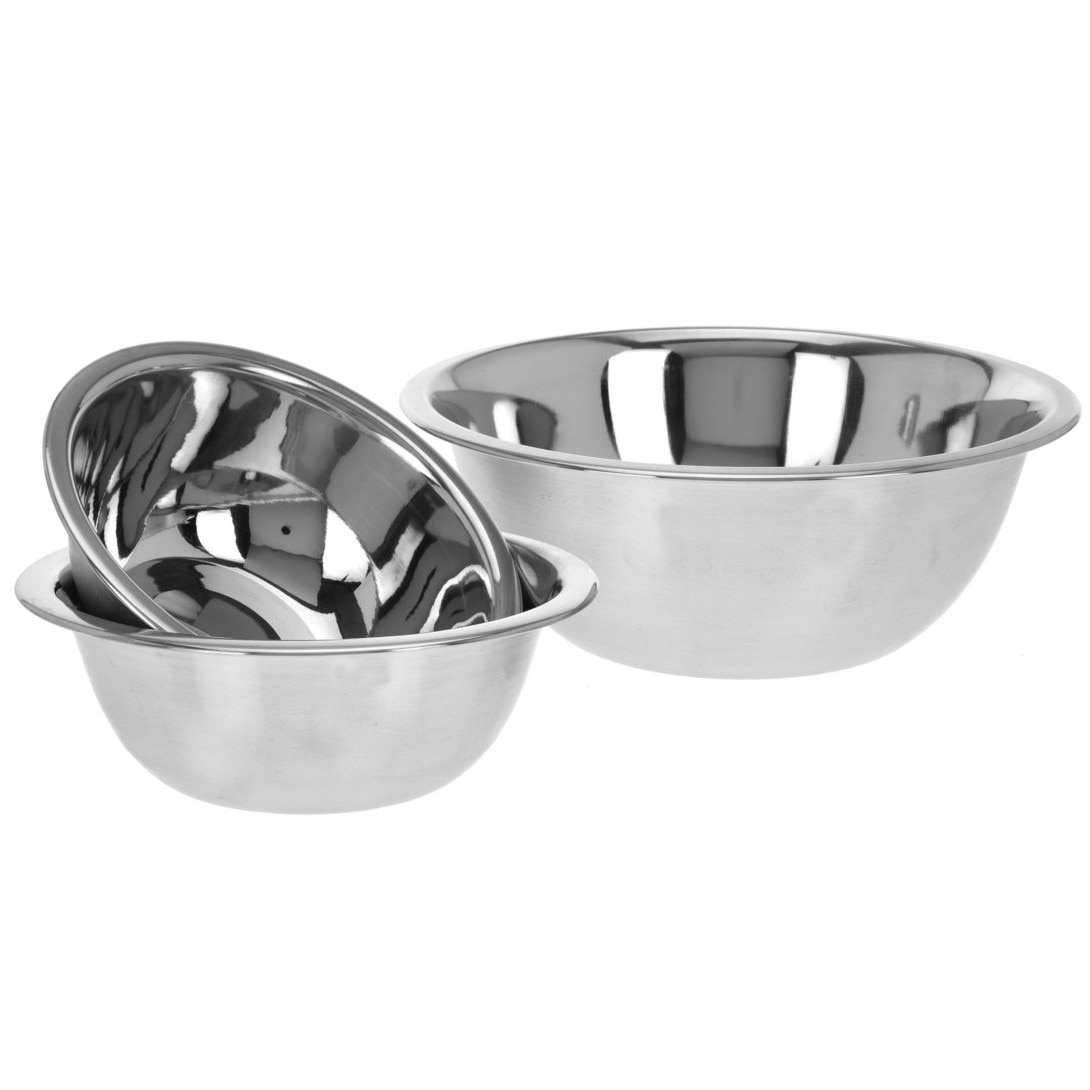 Set 3 boluri mixare/servire Excellent Houseware, otel inoxidabil, 18/20 ...