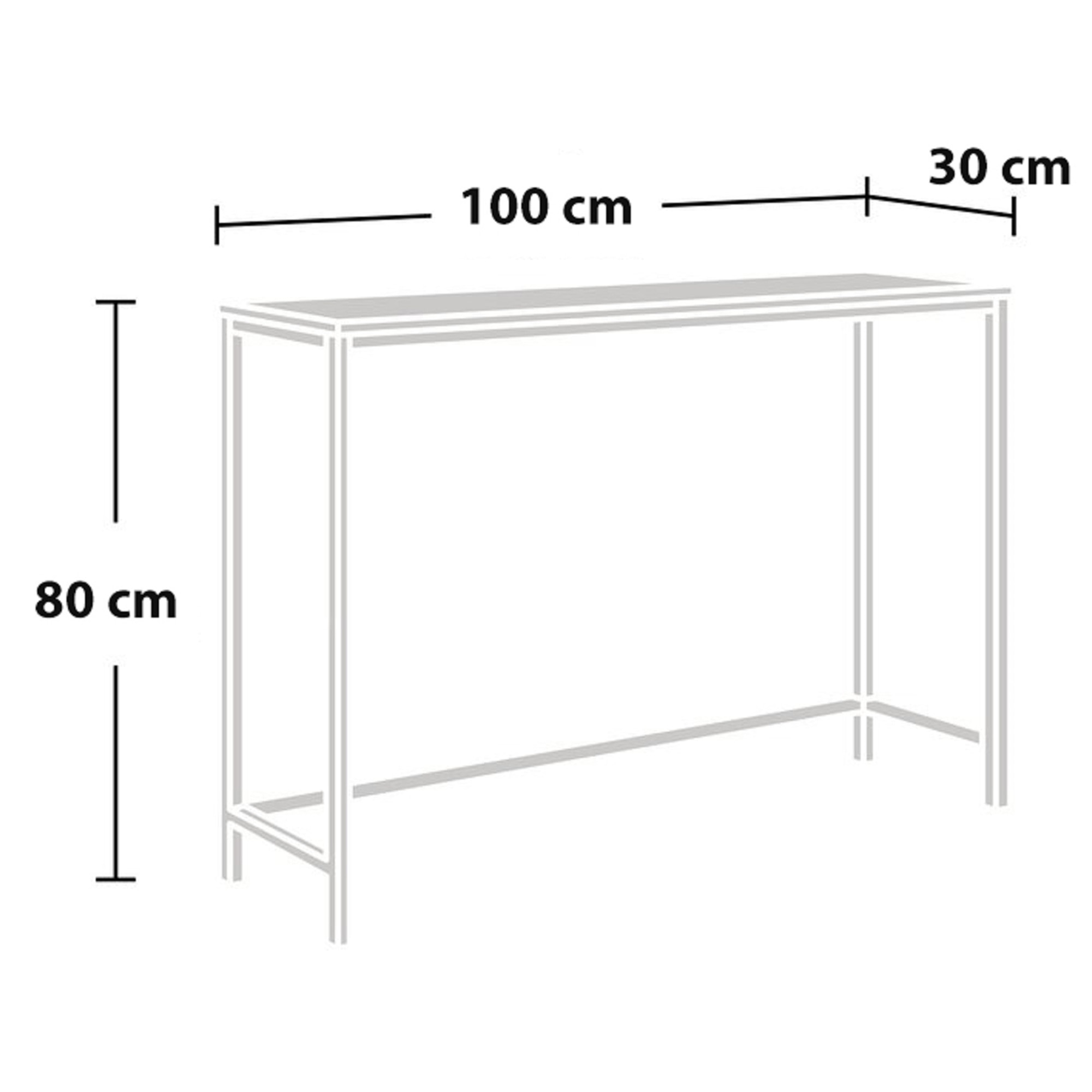 Masa, en.casa, PXXM-0075 Kronoby, 80 x 100 x 30 cm, metal, mdf, efect ...