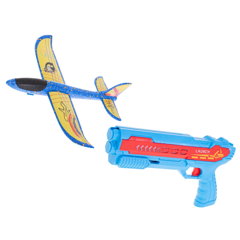Lansator de avion cu pistol iMK®, albastru, pentru copii peste 6 ani ...