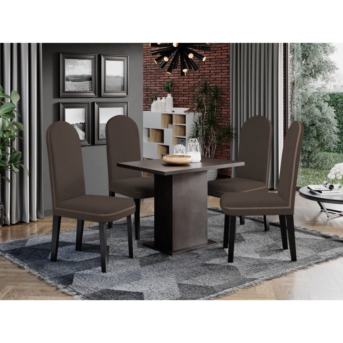 Scaun tapitat, Laguna, Nero Orion 4, Maro Inchis, 46 x 52 x 106 cm ...