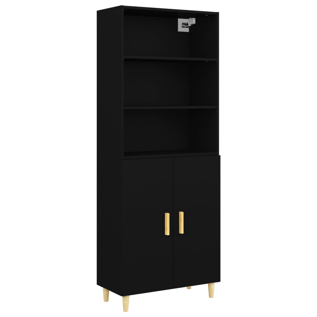 Dulap inalt, negru, lemn prelucrat, Super,53939 - eMAG.ro
