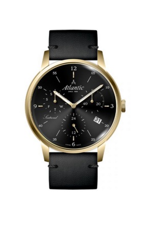 Ceas barbatesc Atlantic, Curea din piele, Negru - eMAG.ro