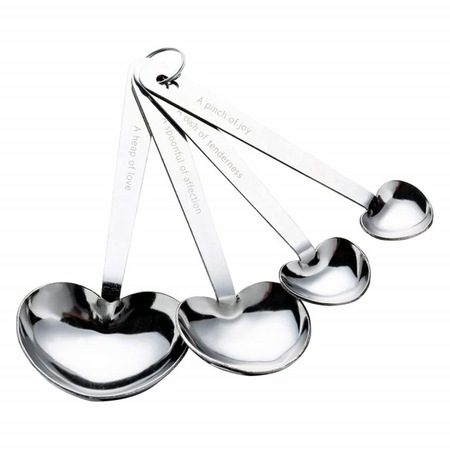 Set 4 linguri de dimensiuni diferite din metal pentru masurat ...