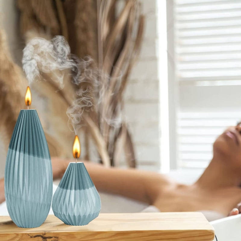 Set 2 matrite lumanari, Silicon, Alb - eMAG.ro