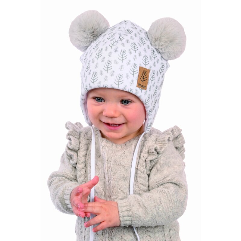 Caciula iarna, 48% bumbac, Winter, alb 40 cm - eMAG.ro