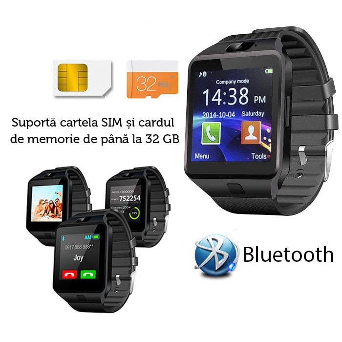 Smartwatch Metalic cu Telefon-micro sim IdealZen 9, Slot Card Micro-SD ...
