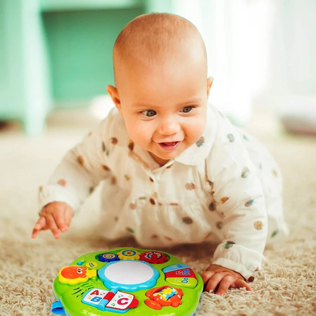 Интерактивна маса за бебе Isp Likesmart Do Re Mi Барабан с централно осветление Звуци