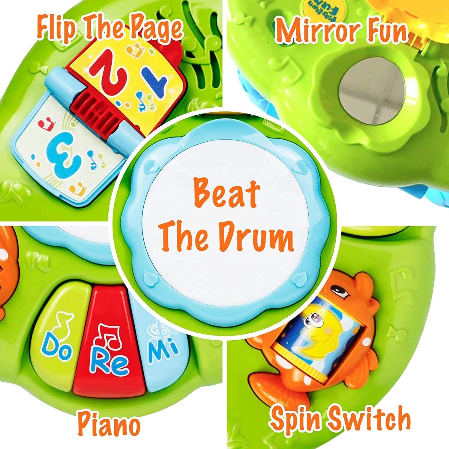 Интерактивна маса за бебе Isp Likesmart Do Re Mi Барабан с централно осветление Звуци