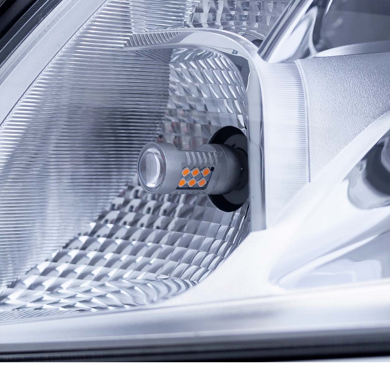 Set 2 buc bec led canbus 3030 T20 7440 WY21W Portocaliu 12V / 24V Nabi ...