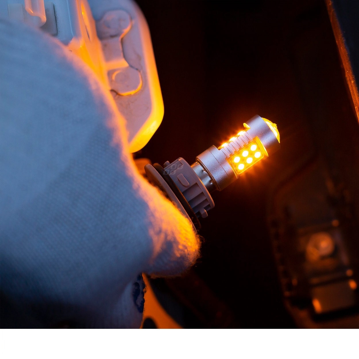 Set 2 buc bec led canbus 3030 T20 7440 WY21W Portocaliu 12V / 24V Nabi ...