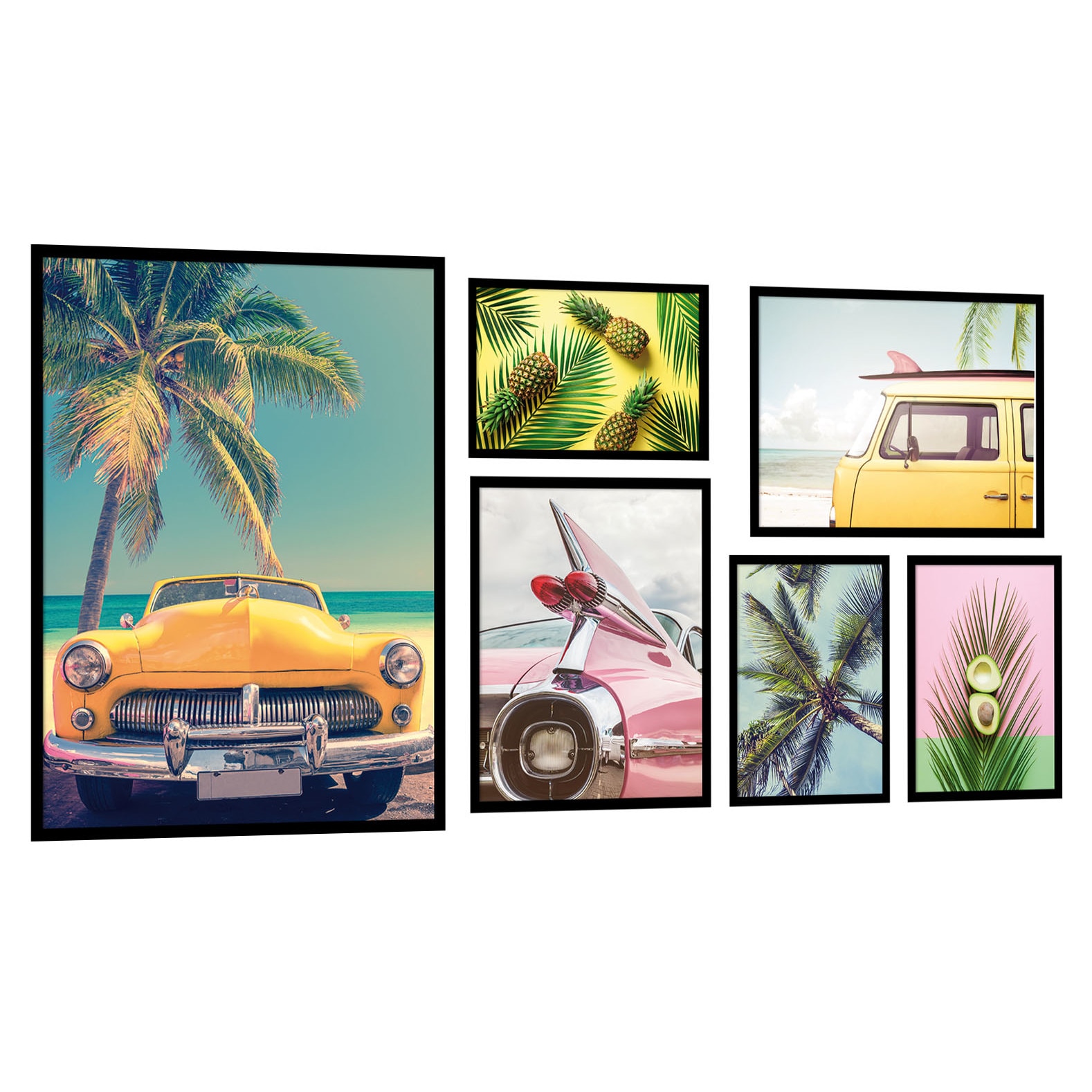 Set tablouri cu rama PoStar, Peisaj/Natura/Masini, 6 Buc - eMAG.ro